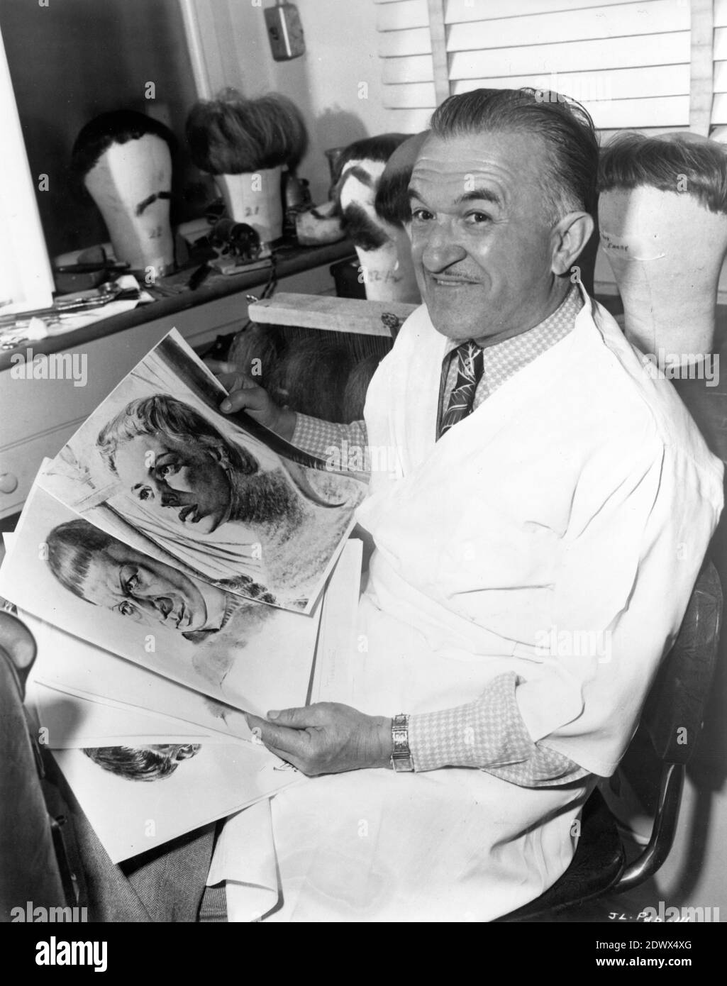 Chief of Make-Up Department JACK PIERCE with Sketches for INGRID ...