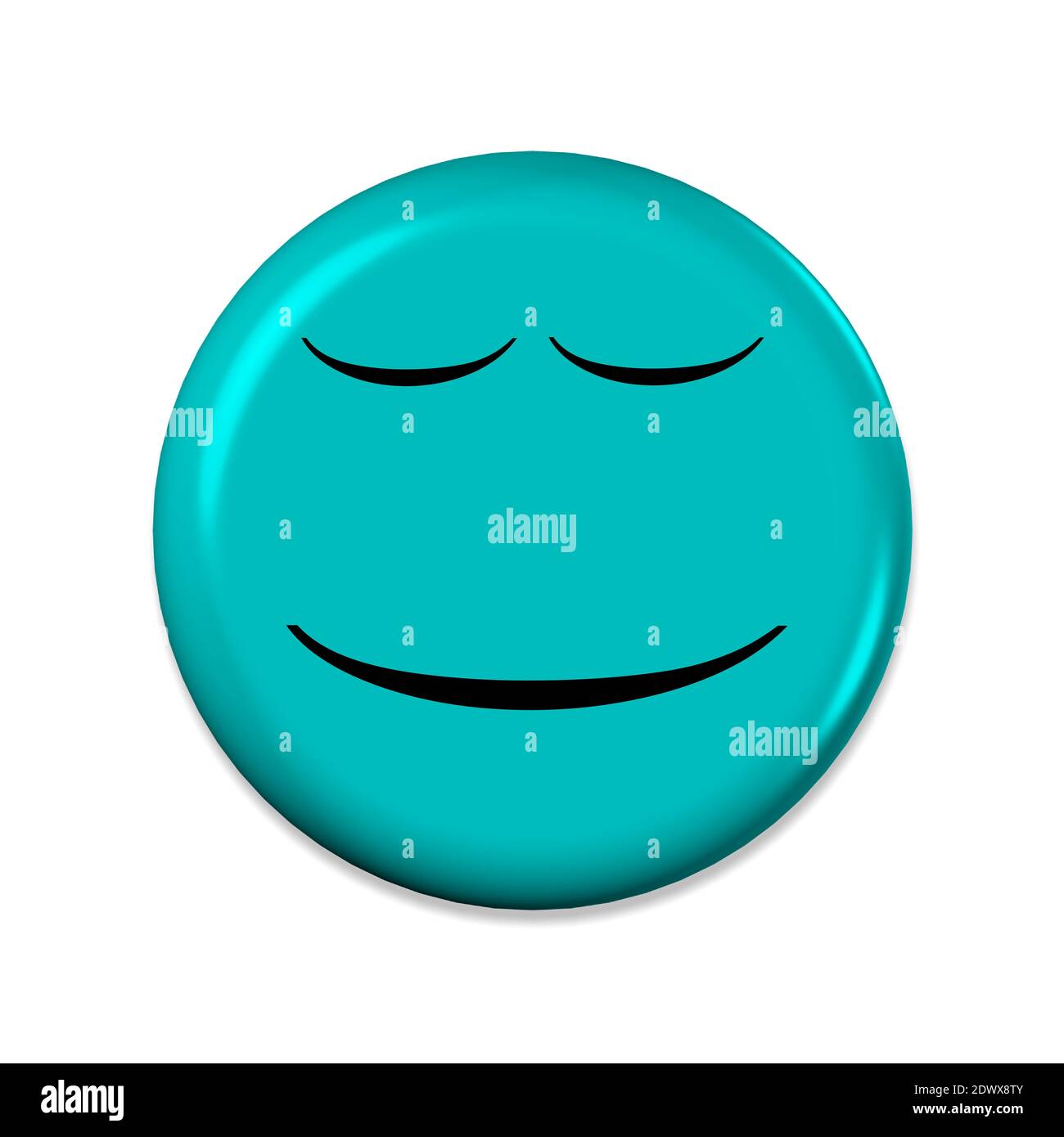 Blue emoticon with sleeping face Stock Photo - Alamy