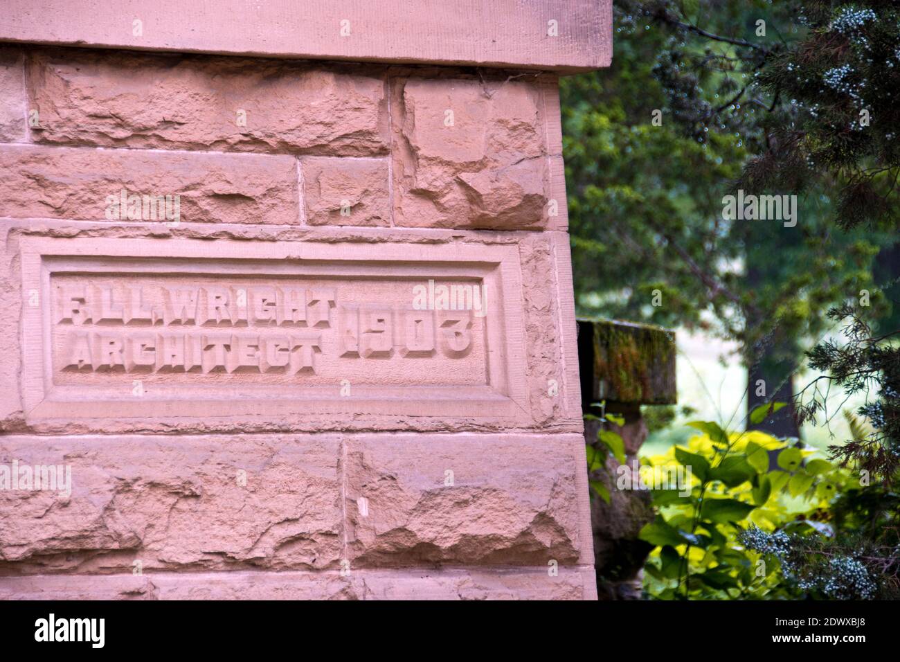 The cornerstone of the Hillside Home School, architect Frank Lloyd ...