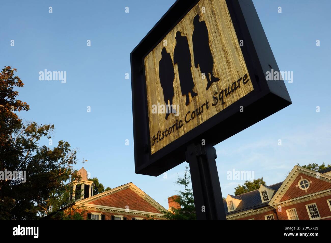 Historic Court Square sign by the old Albemarle County Courthouse ...