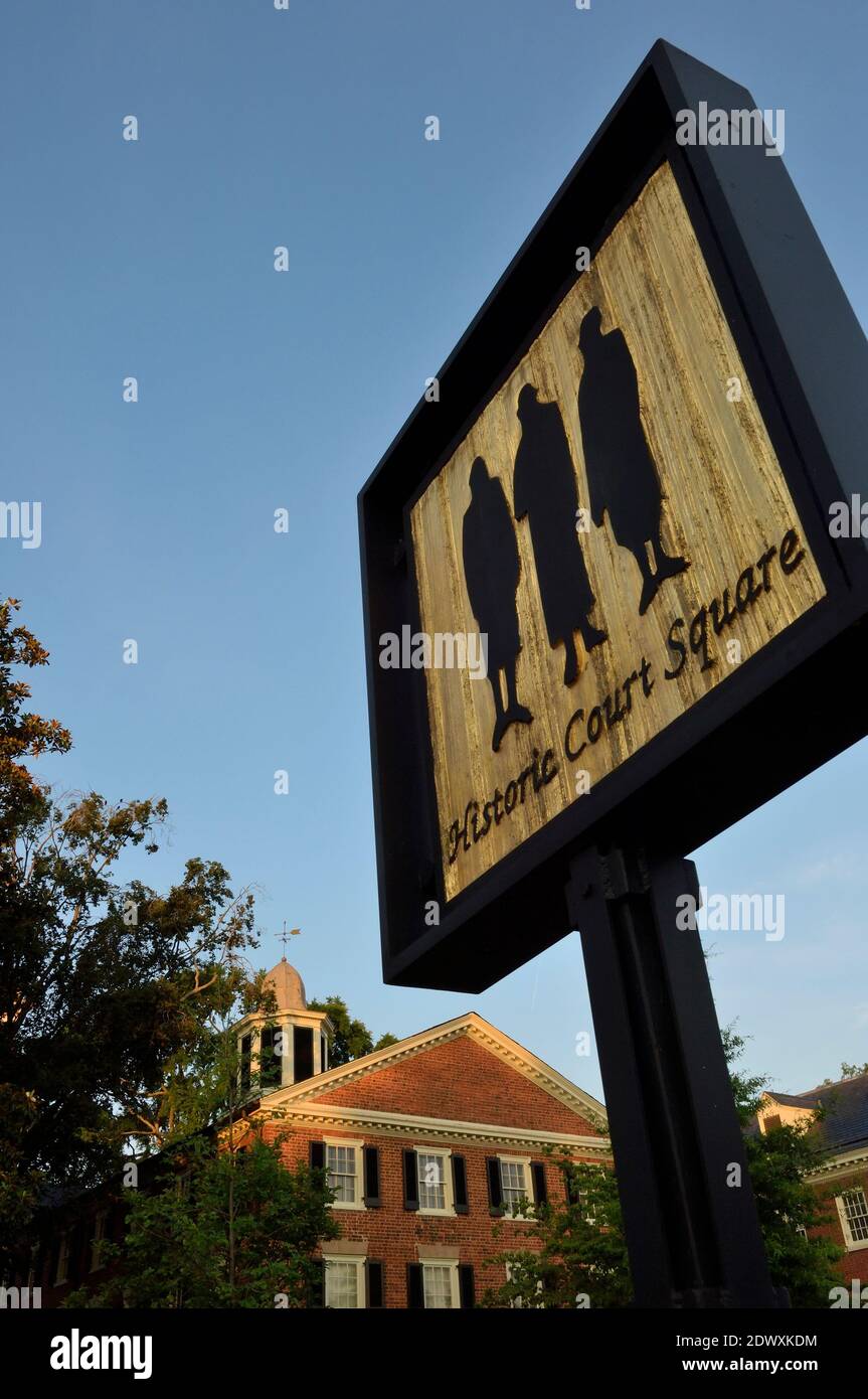 Historic Court Square sign by the old Albemarle County Courthouse ...