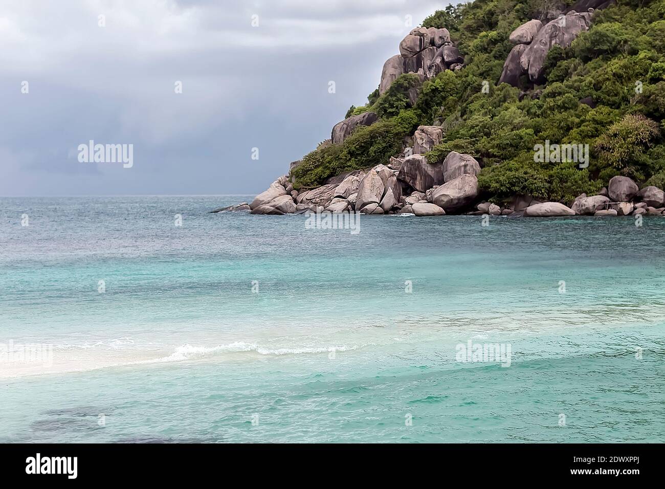 Tropical sea islands top view landscape. Small tropical island with ...