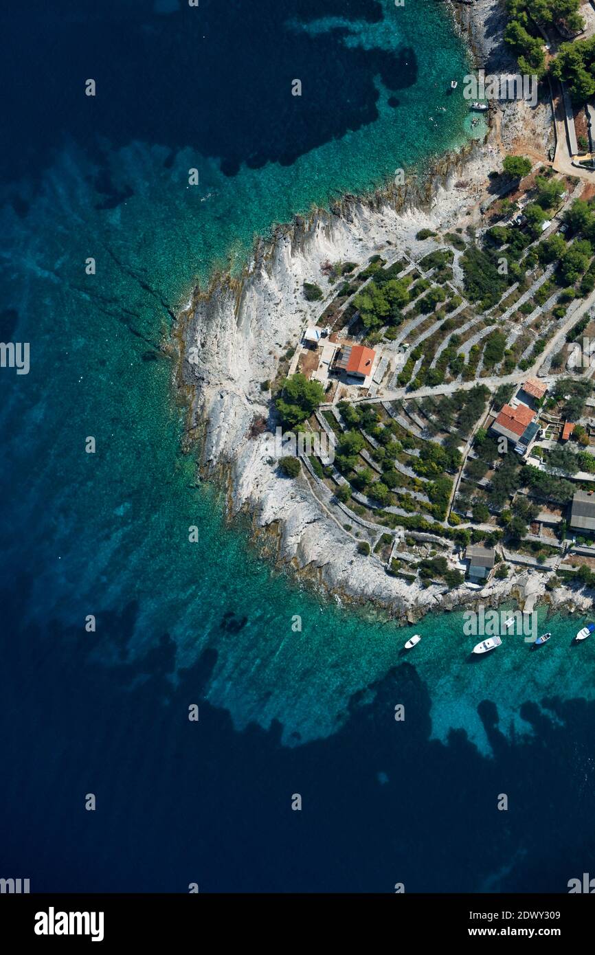 Aerial view of Korcula island, Adriatic Sea, Croatia Stock Photo - Alamy