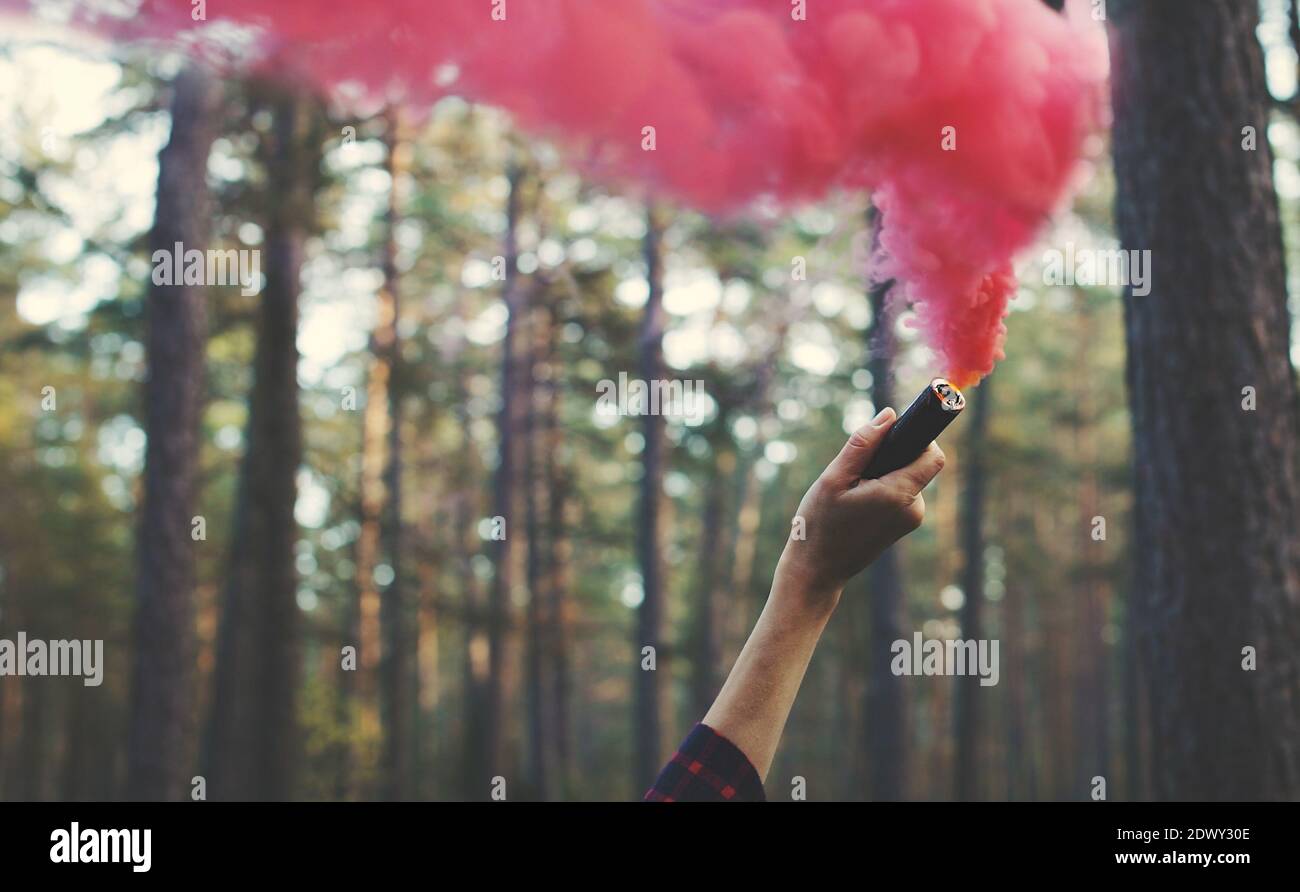 Colored Smoke In Hand