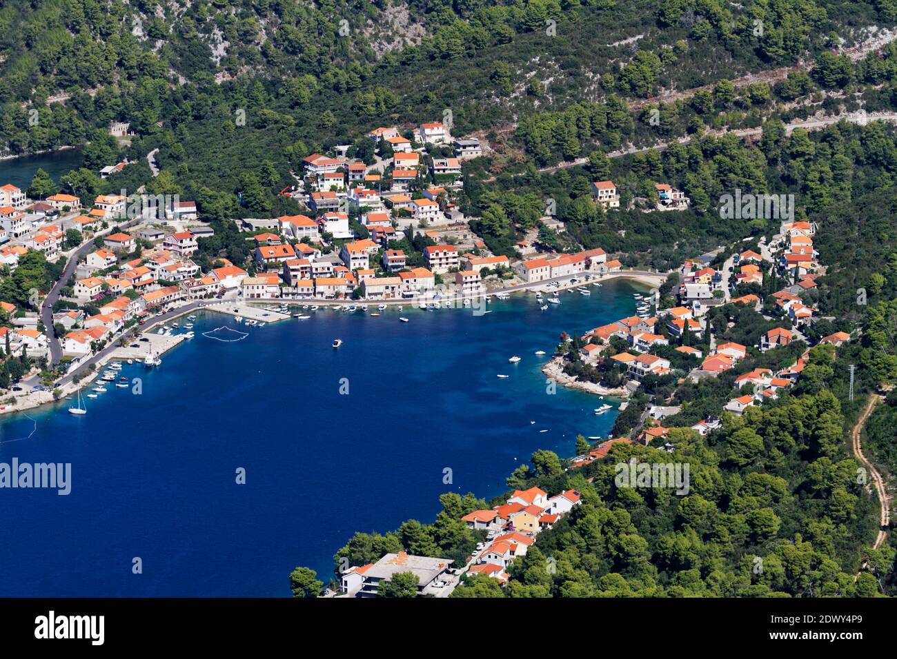 Aerial view of Korcula island, Adriatic Sea, Croatia Stock Photo - Alamy