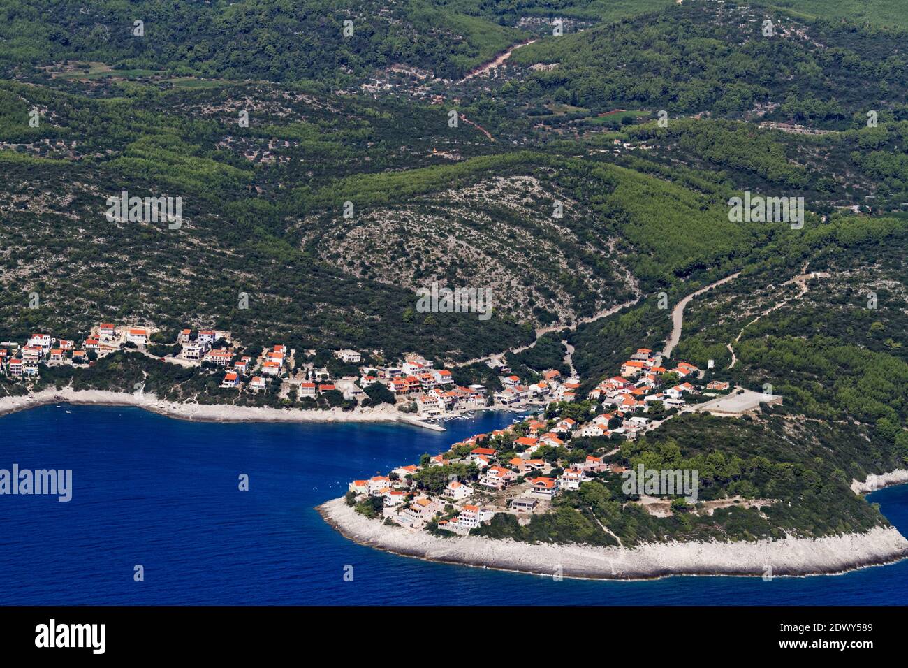 Aerial view of Korcula island, Adriatic Sea, Croatia Stock Photo - Alamy