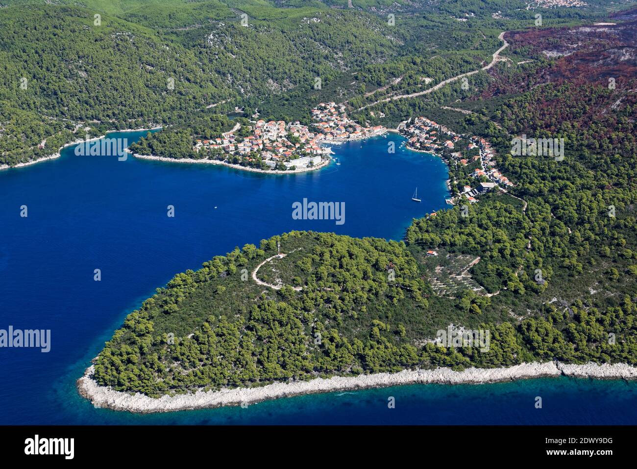 Aerial view of Korcula island, Adriatic Sea, Croatia Stock Photo - Alamy
