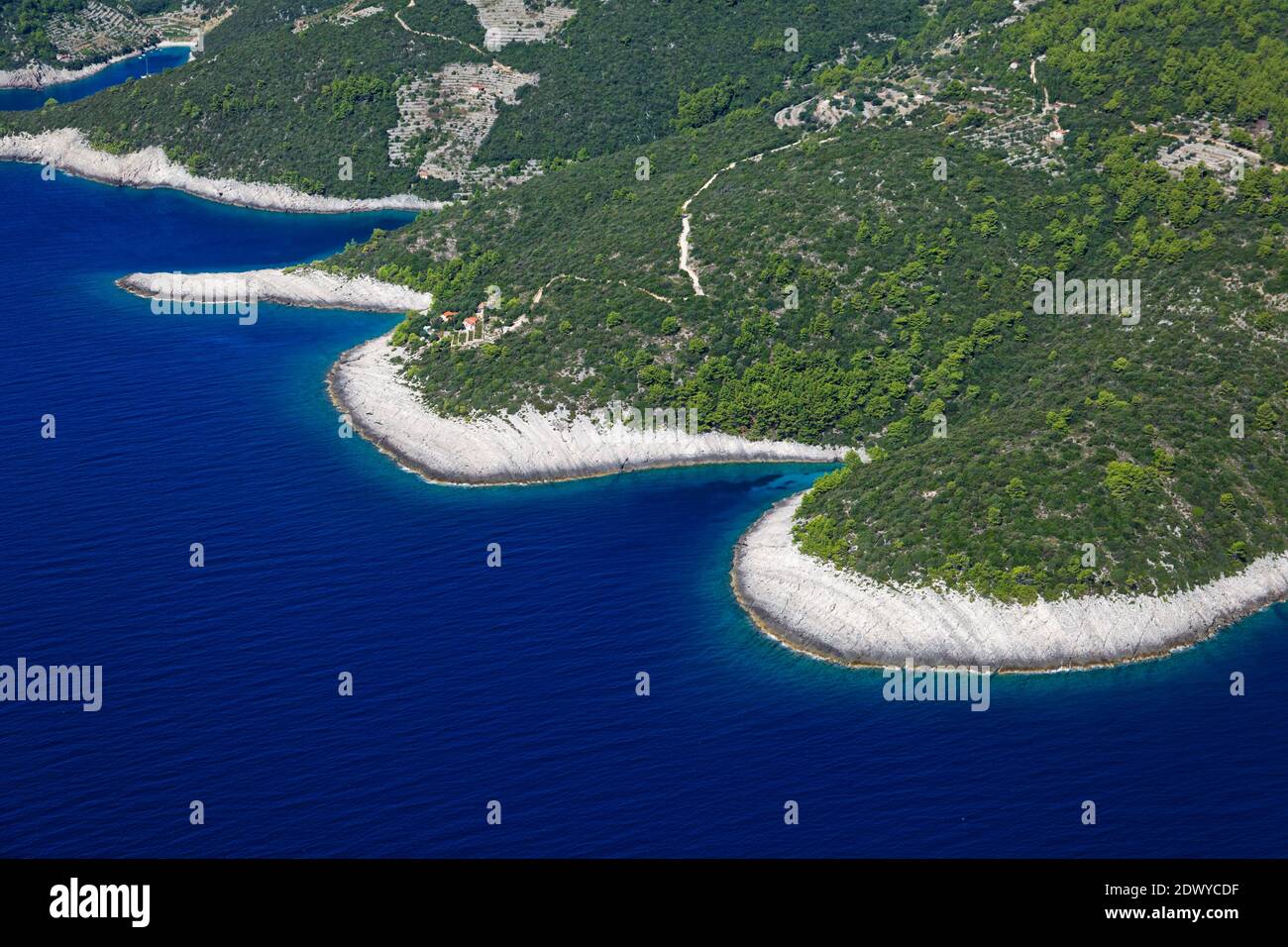 Coastline of Korcula island, Adriatic Sea, Croatia Stock Photo - Alamy