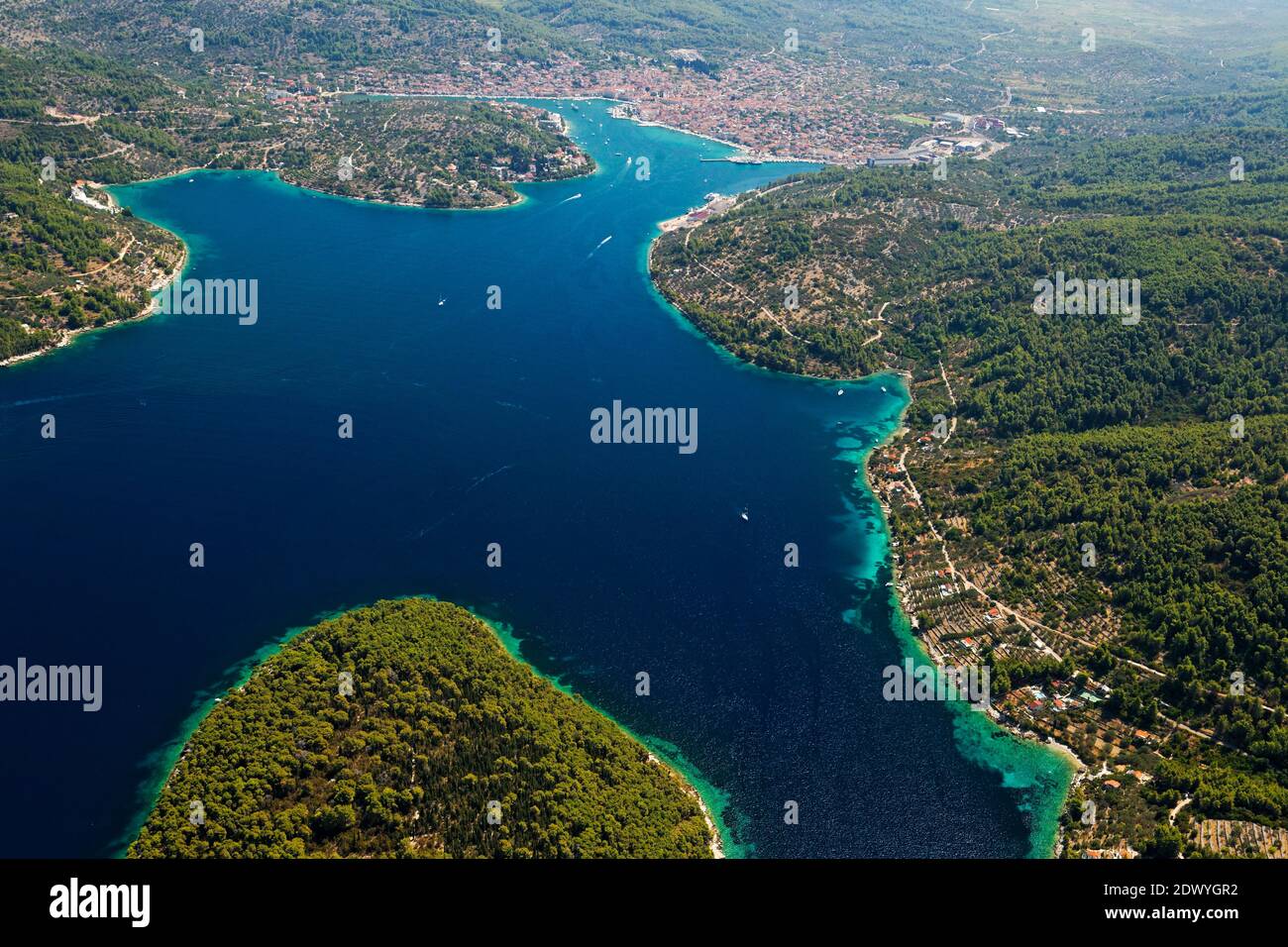 Aerial view of Korcula island, Adriatic Sea, Croatia Stock Photo - Alamy