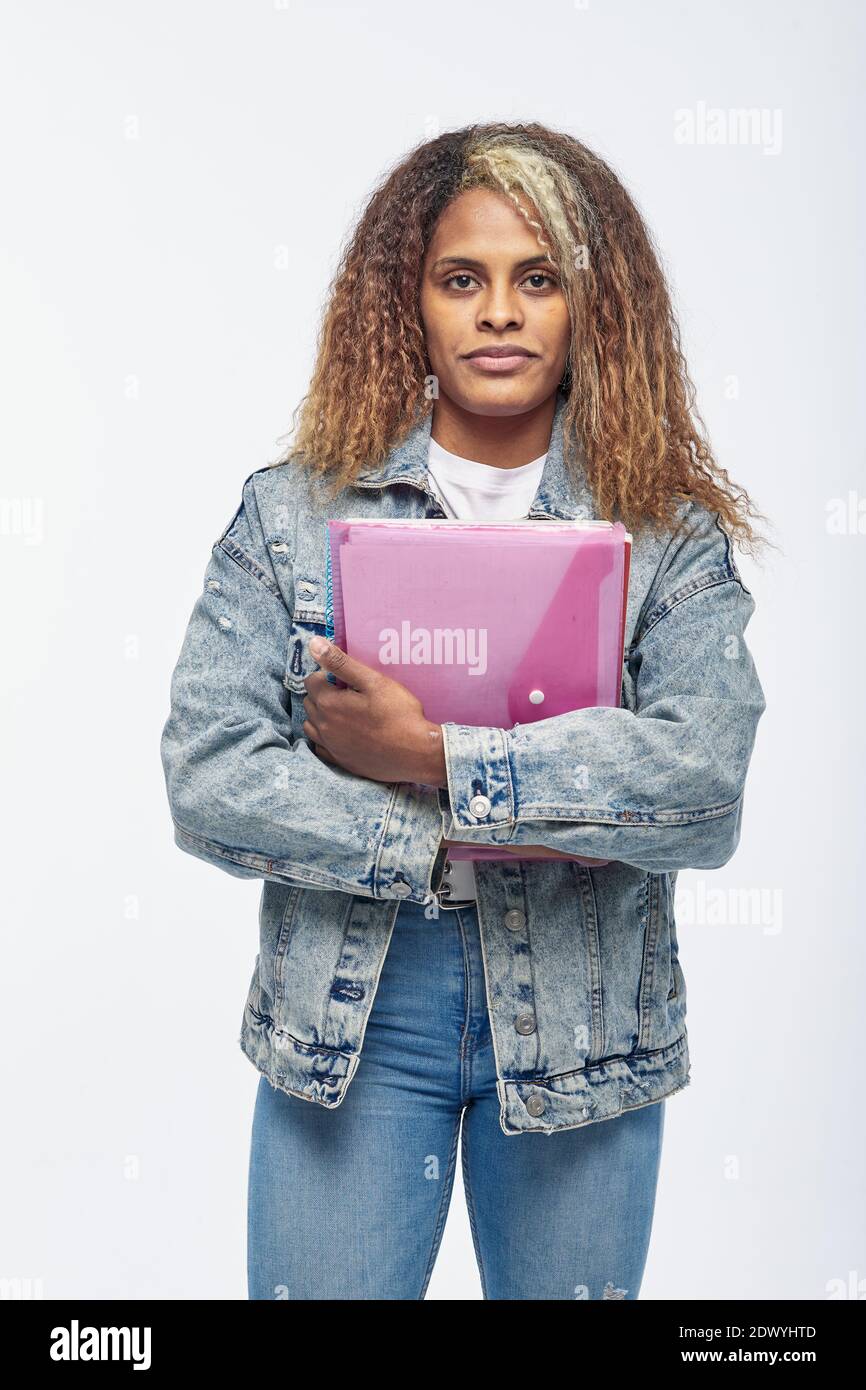 Female college student, ready to study, in times of Coronavirus Stock ...