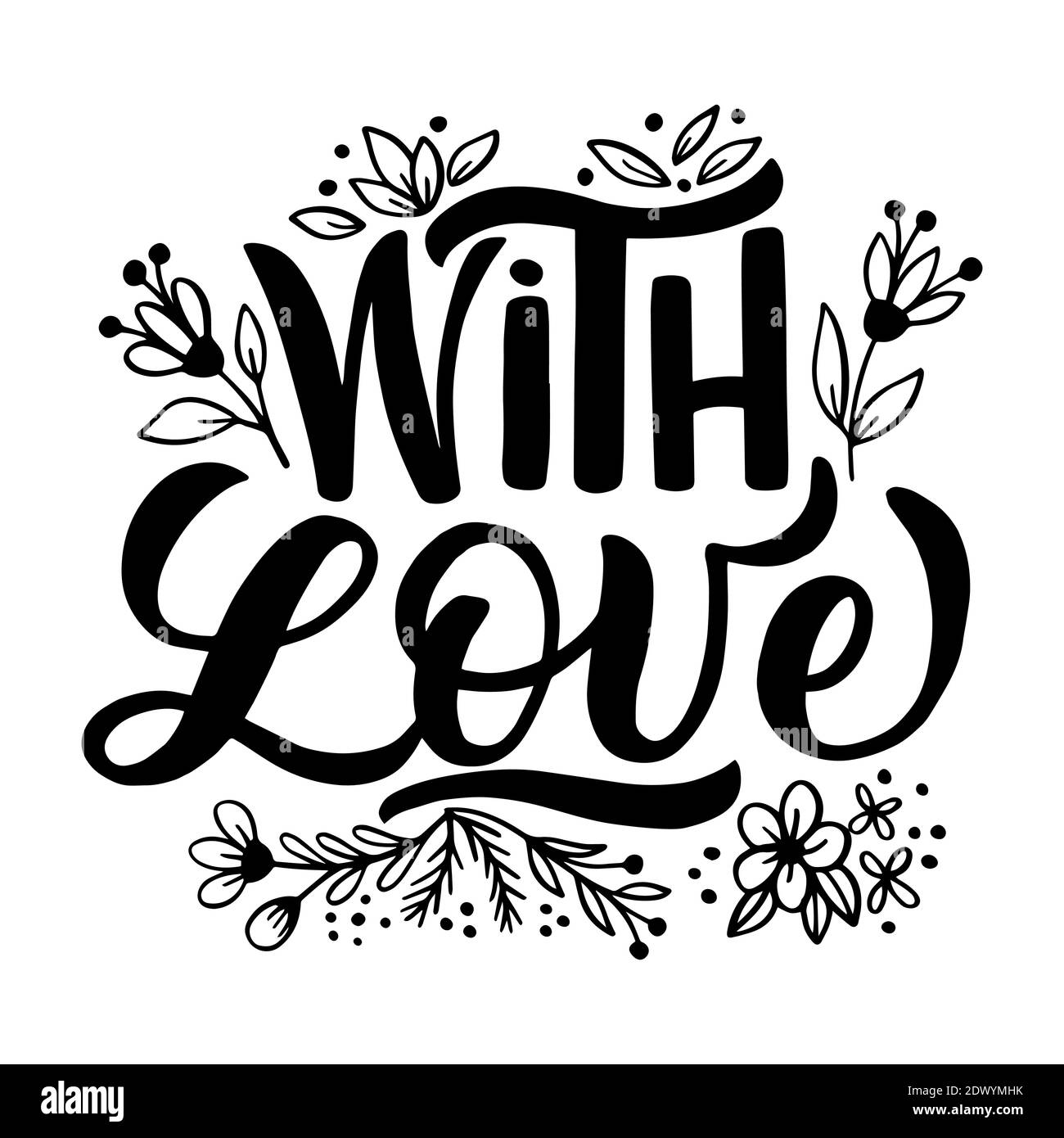 Love black white letters vector hi-res stock photography and images - Alamy