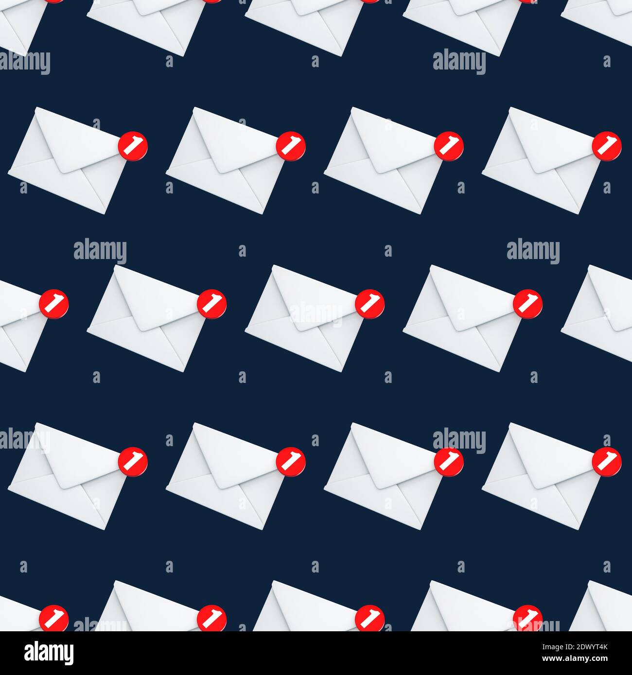 Seamless pattern mail notification one new email message in the inbox ...