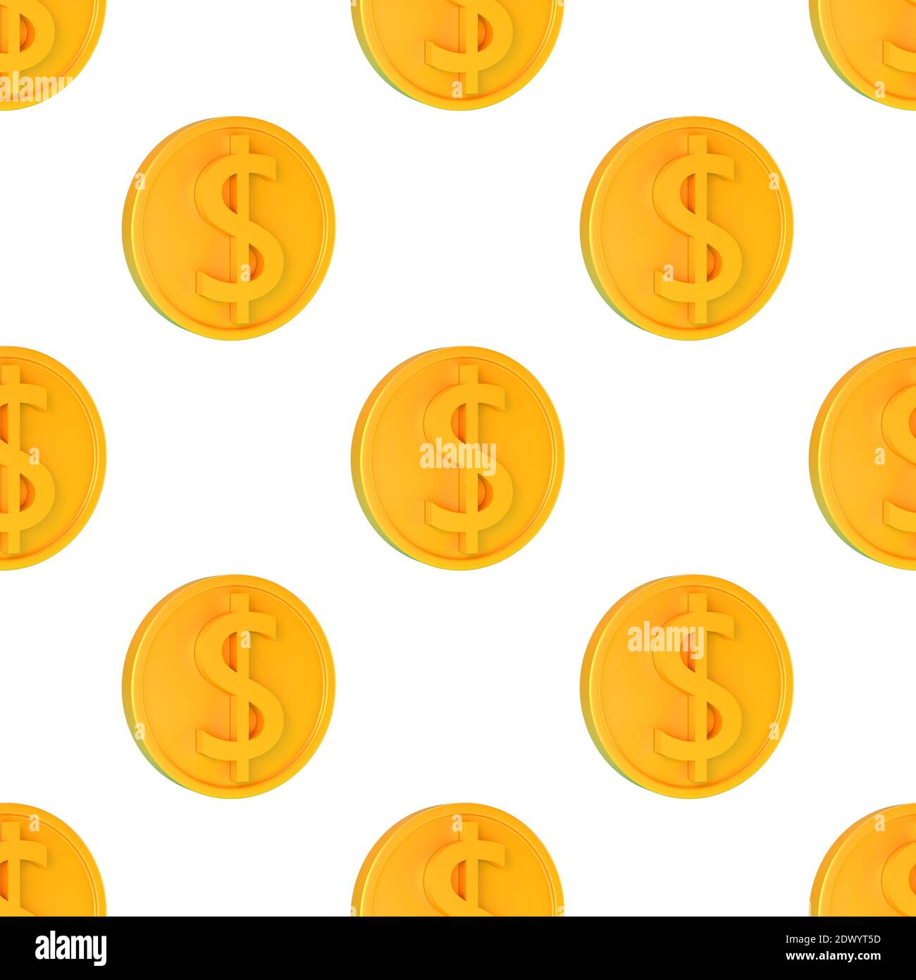 Realistic Gold 3d coins with dollar sign seamless pattern. Seamless ...