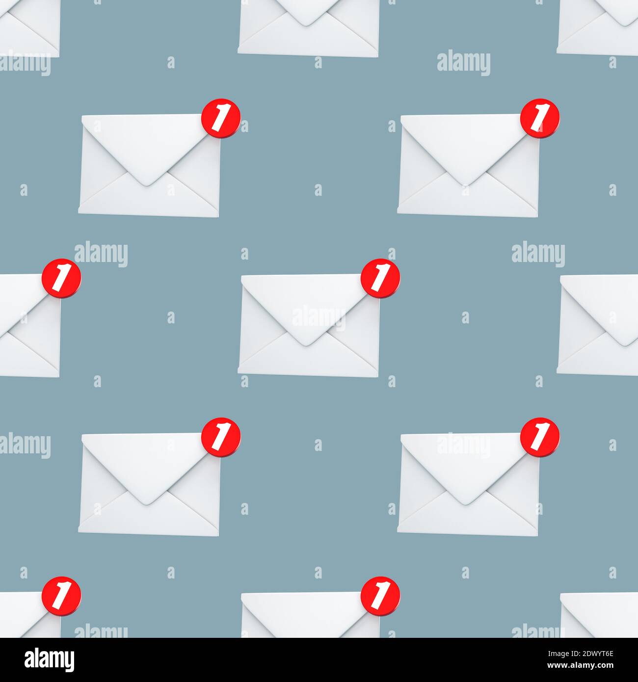 Seamless pattern mail notification one new email message in the inbox ...