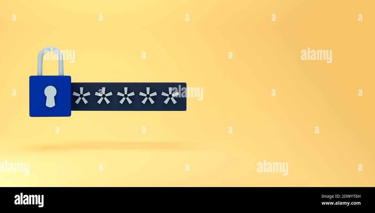 3d Lock And Password Field Password Protected Secure Login Concept Minimal Creative Concept In