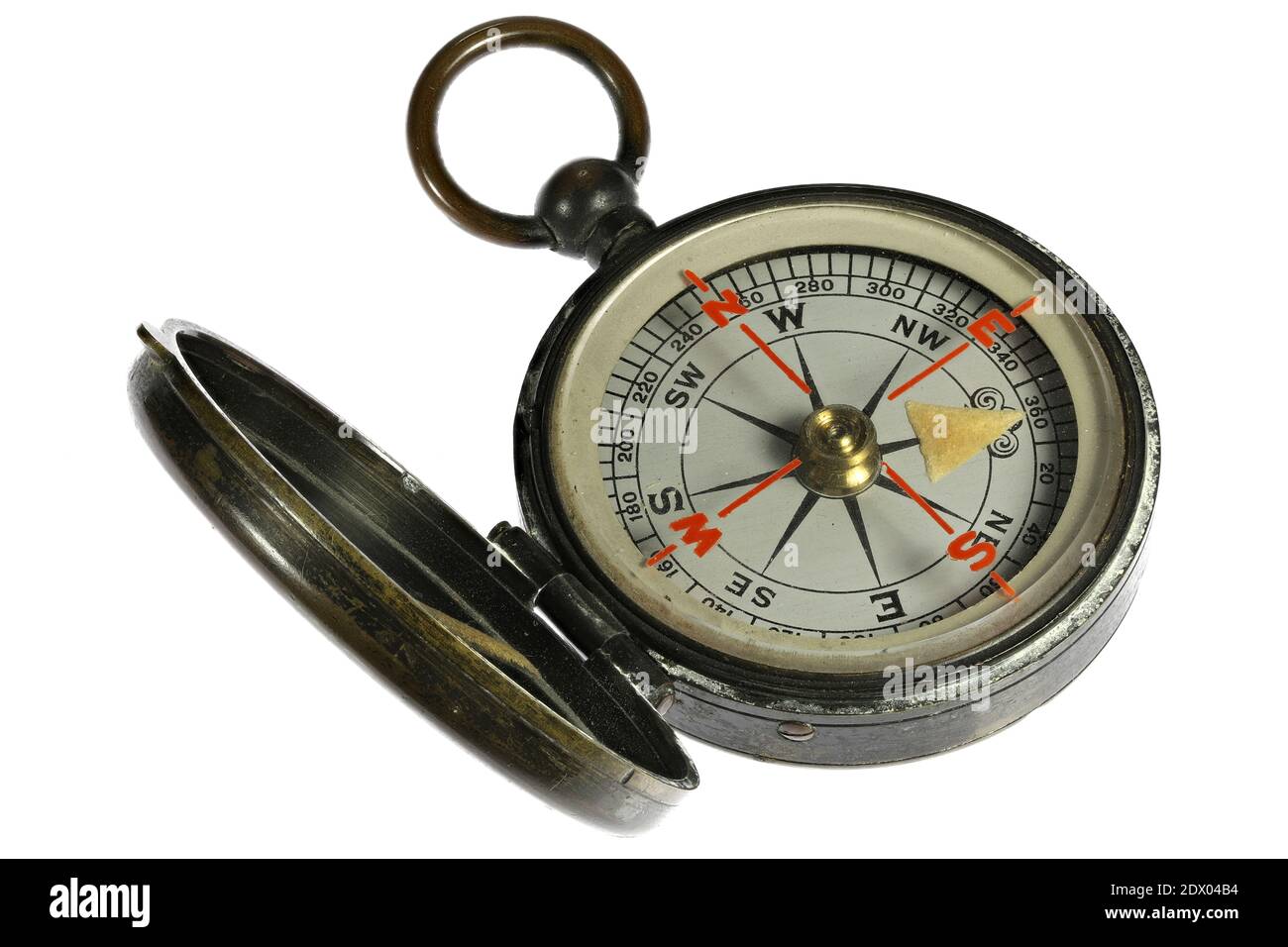 portable compass isolated on white background Stock Photo - Alamy