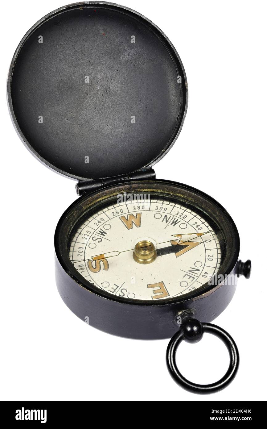 portable compass isolated on white background Stock Photo - Alamy