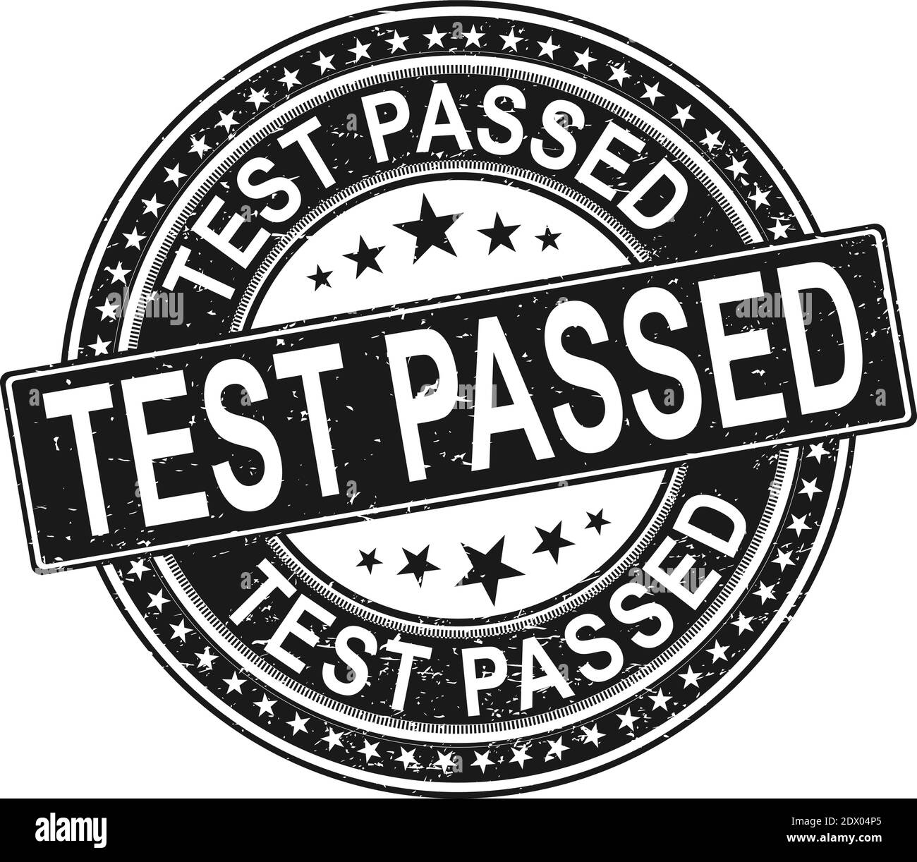 Grunge rubber stamp with the text tEST Passed written inside the stamp ...