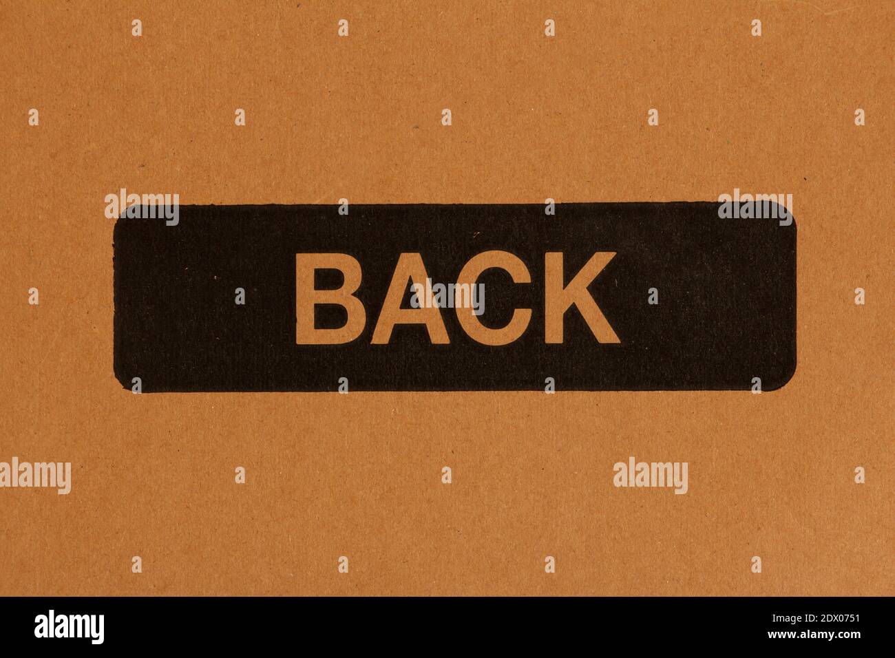 Packaging symbol to indicate back side of the material inside. Back ...