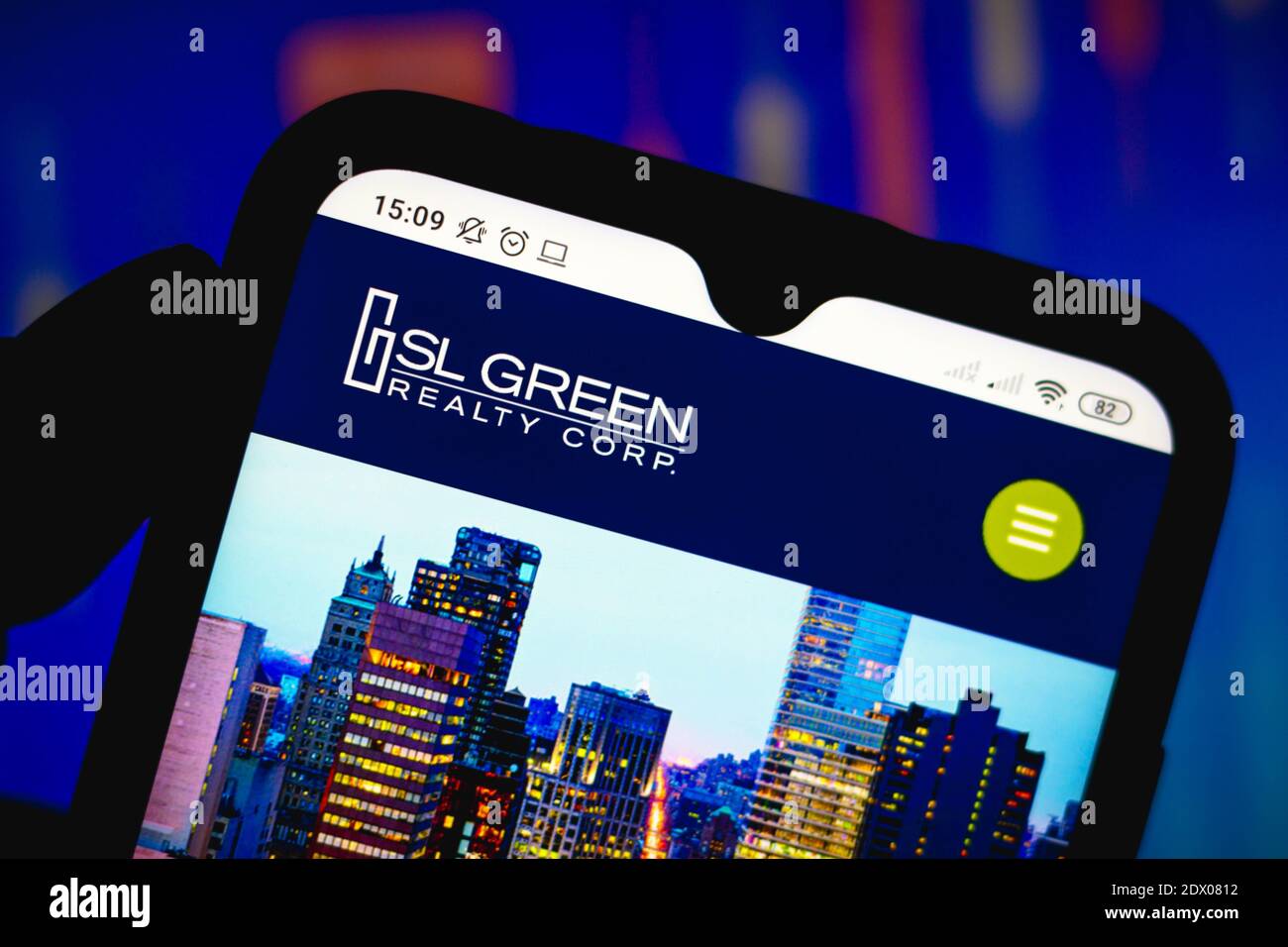 In this photo illustration a SL Green Realty company website seen ...