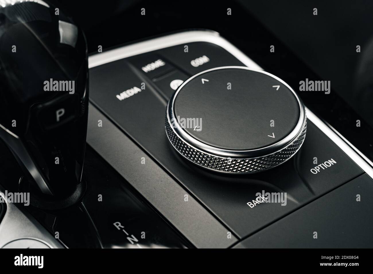 Buttons panel of the car on the dashboard Stock Photo - Alamy
