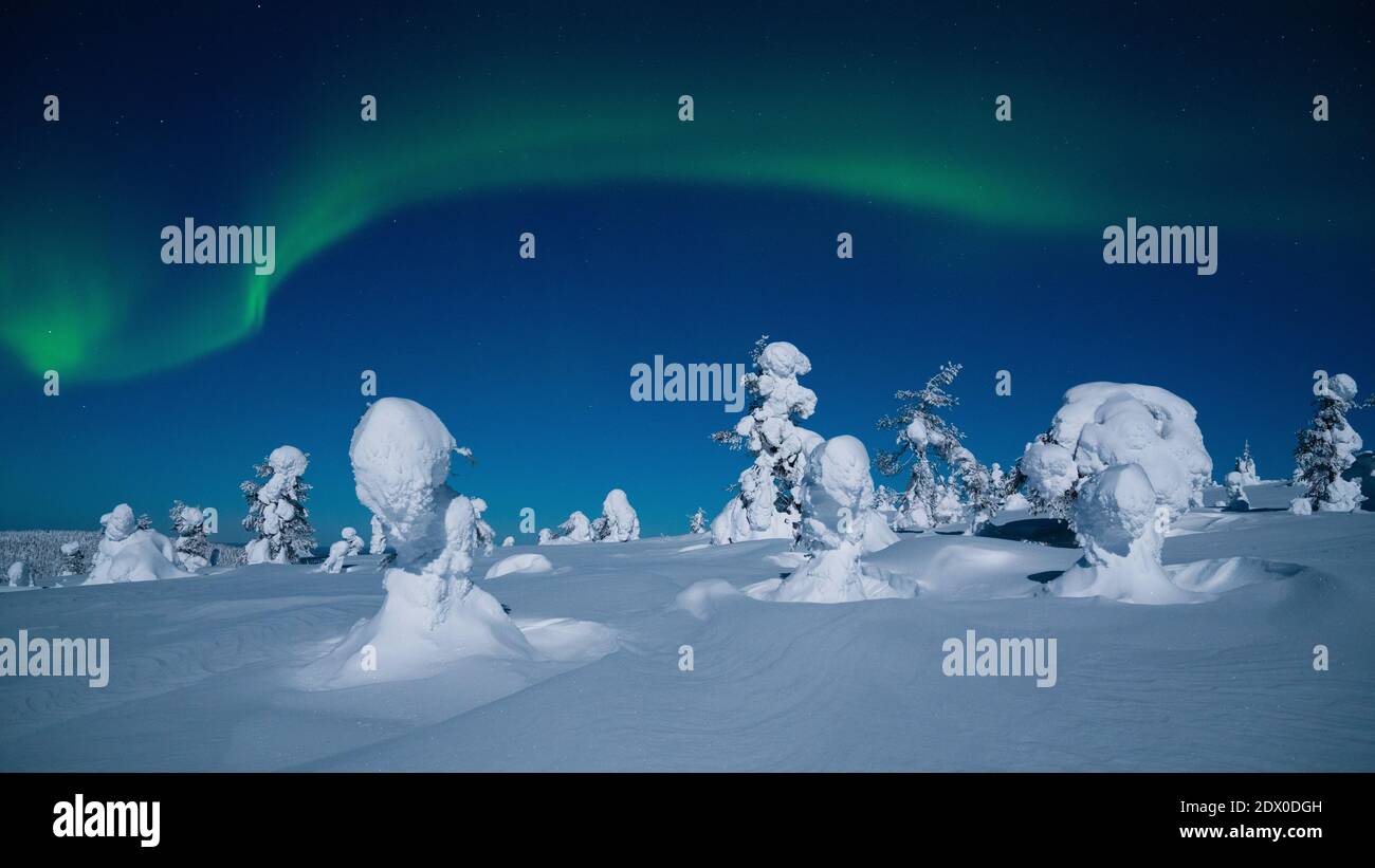 Spectacular Northern lights, Aurora borealis display during a cold and ...