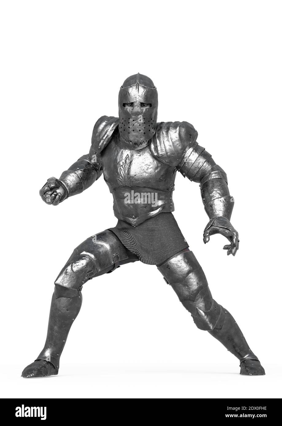 fantasy knight in white background, 3d illustration Stock Photo - Alamy