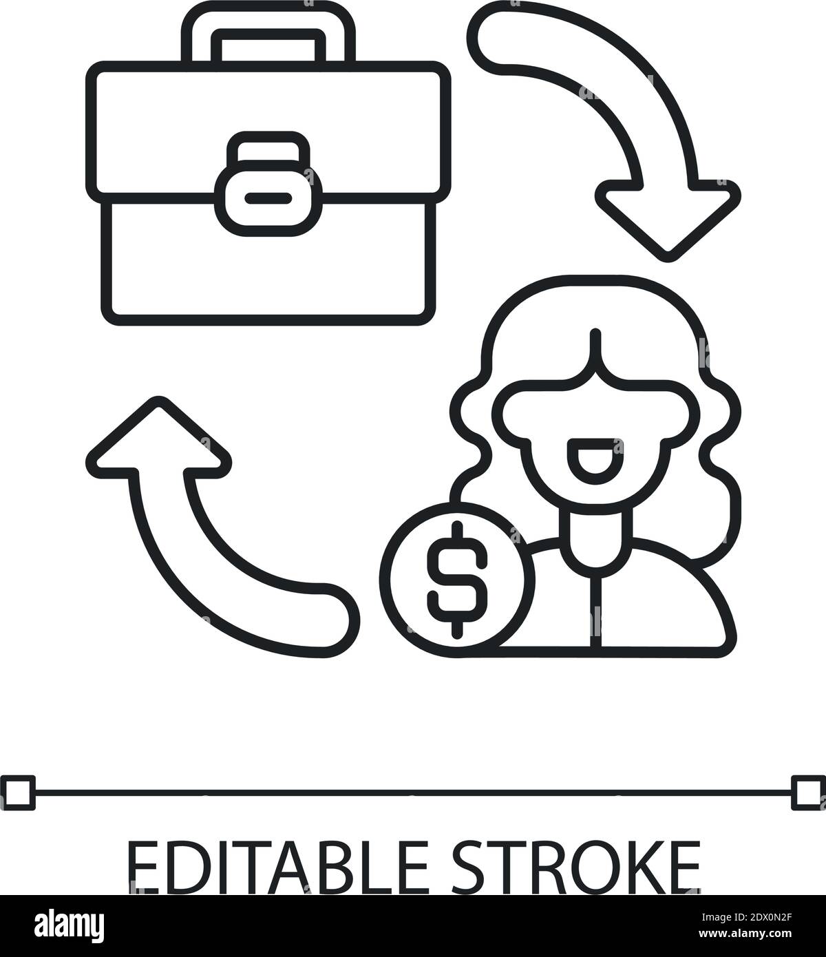 B2c Marketing Linear Icon Stock Vector Image And Art Alamy