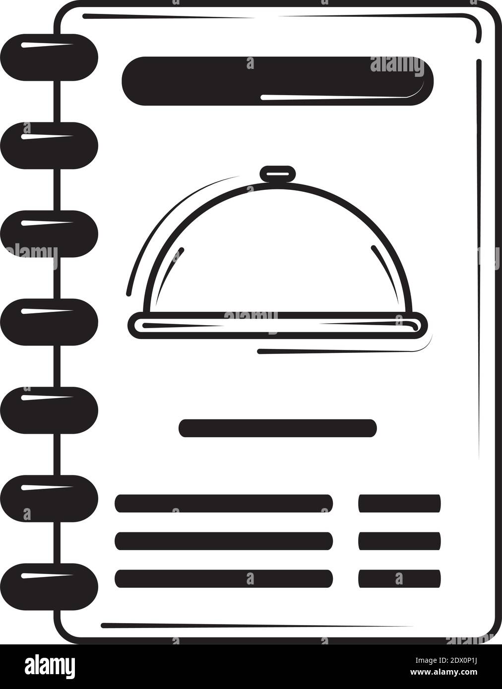 restaurant menu spiral brochure food in line style vector illustration ...