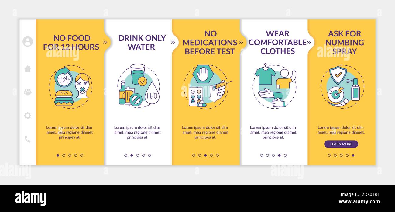 Clinical blood testing tips onboarding vector template Stock Vector ...