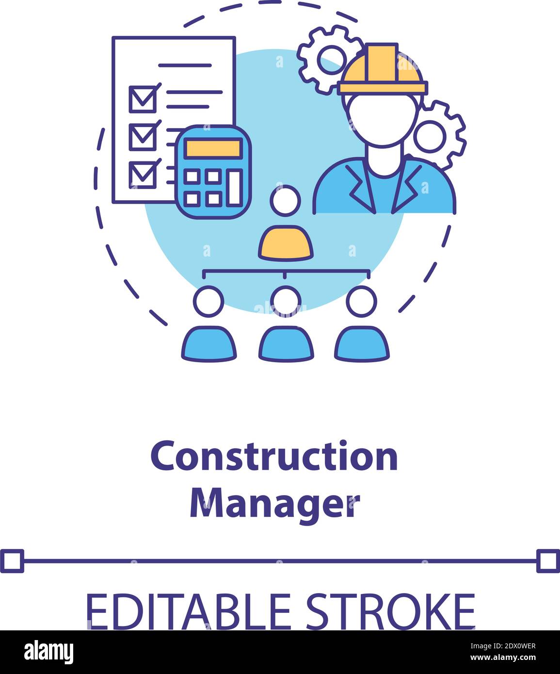 Construction manager concept icon Stock Vector Image & Art - Alamy