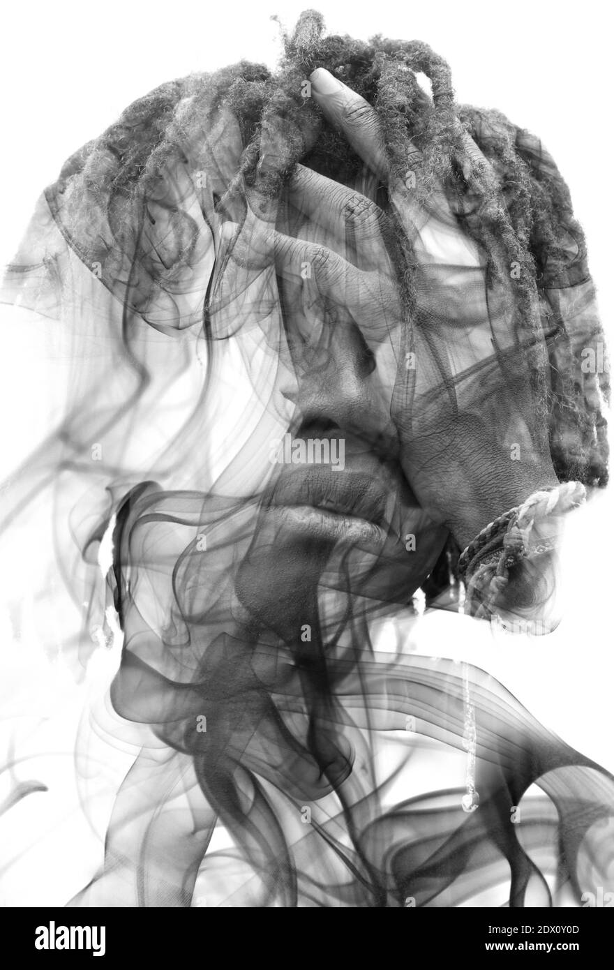 A portrait combined with smoke Stock Photo - Alamy