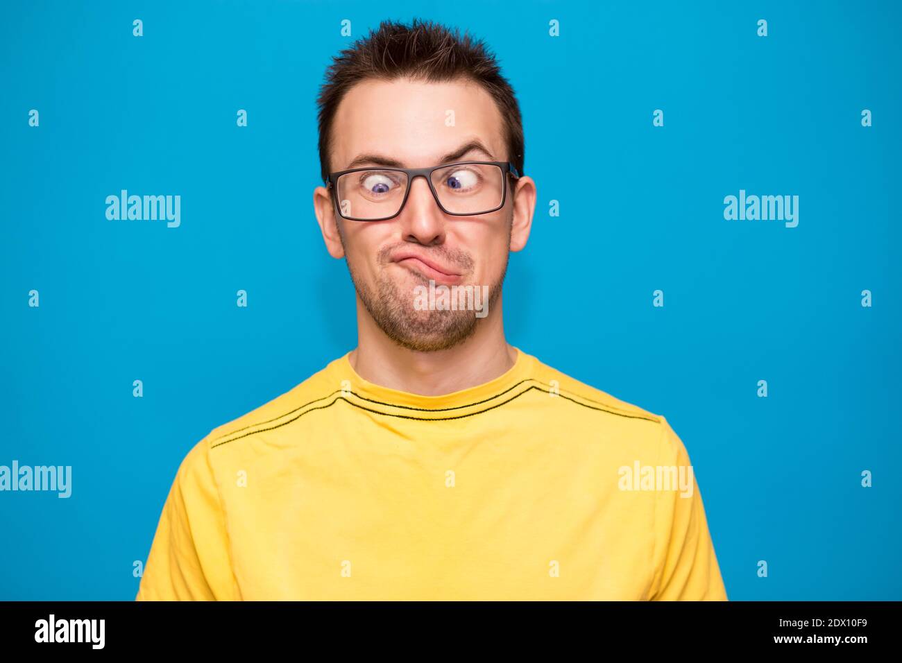 Cross eyed man funny face hi-res stock photography and images - Alamy
