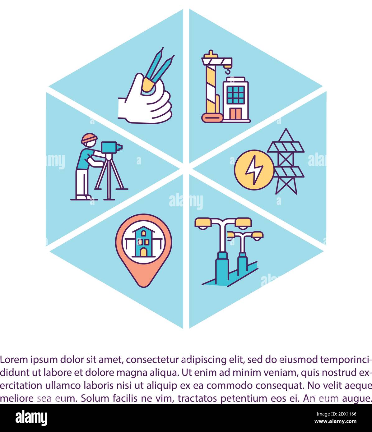 Electricity infrastructure concept icon with text Stock Vector Image ...