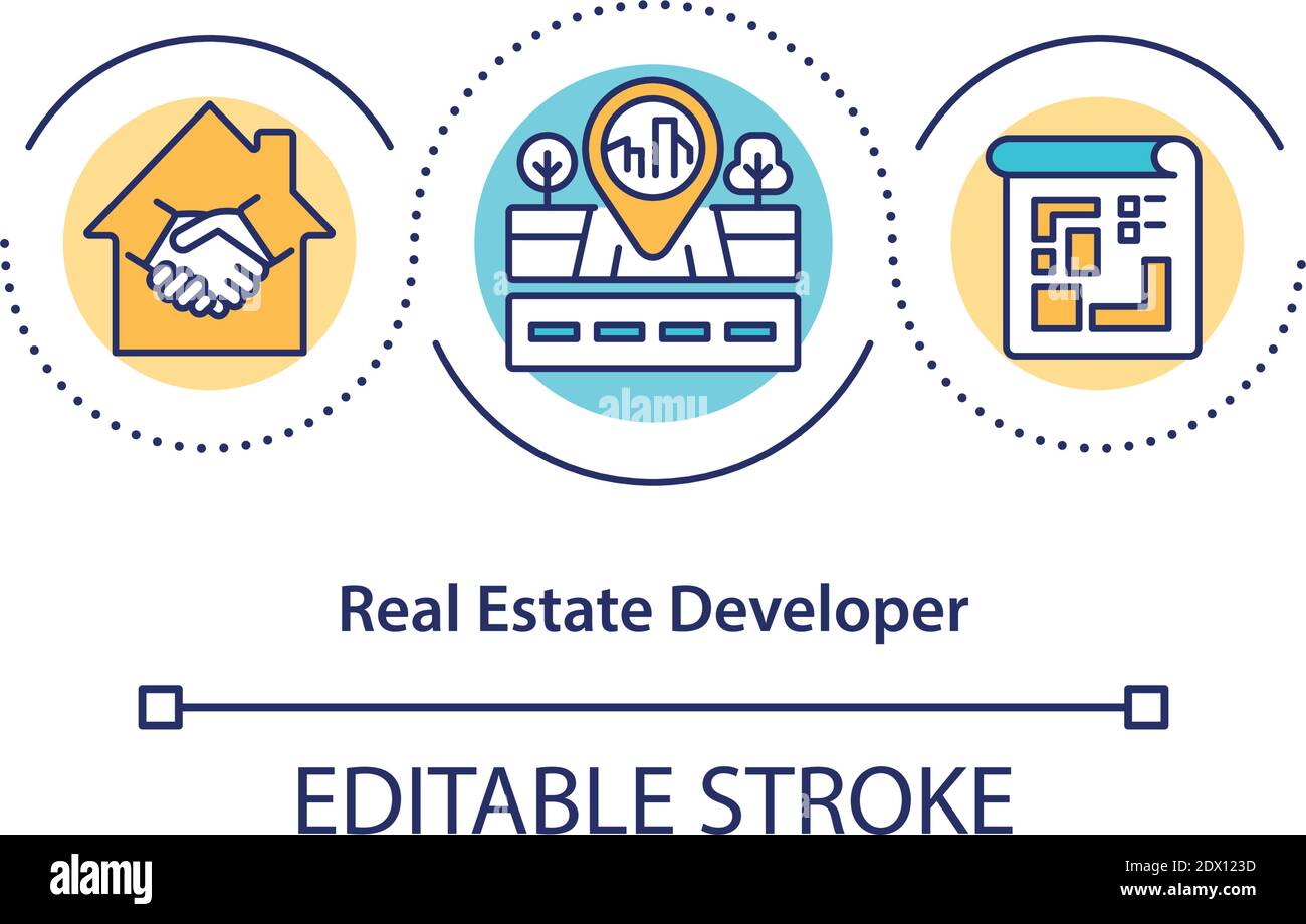 Real estate developer concept icon Stock Vector Image & Art - Alamy