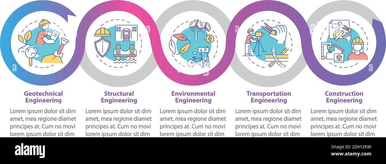 Professional engineering work vector infographic template Stock Vector ...