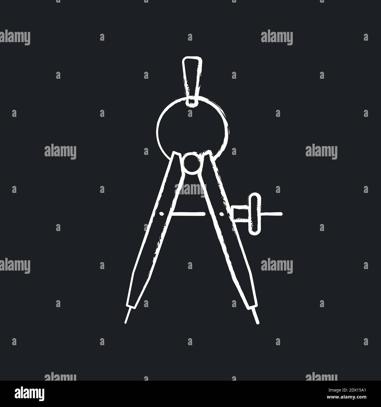 Compass chalk white icon on black background Stock Vector Image & Art ...
