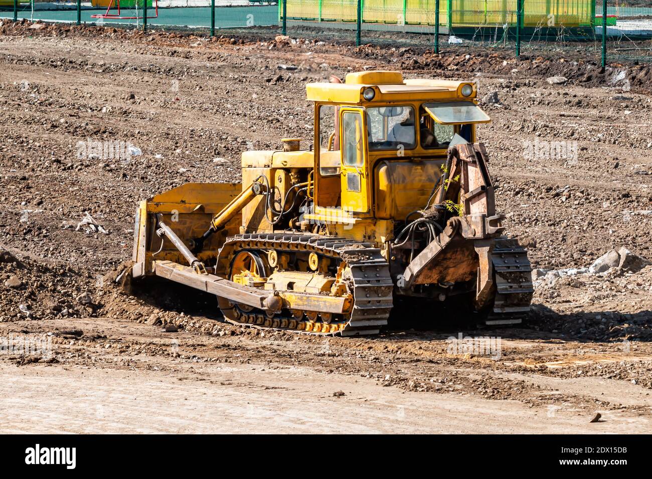 Land leveling bulldozer hi-res stock photography and images - Alamy