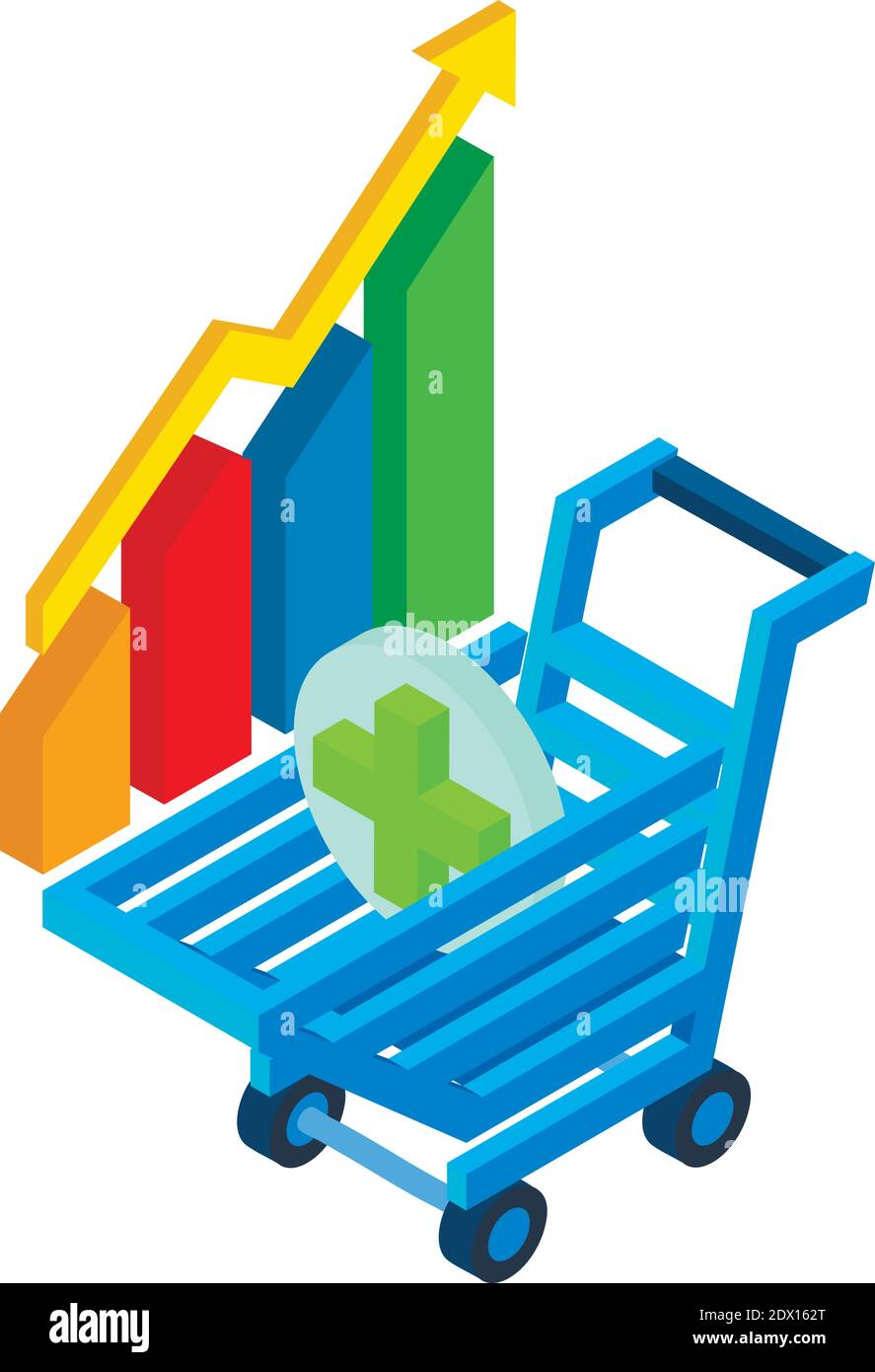Consumption growth icon. Isometric illustration of consumption growth ...