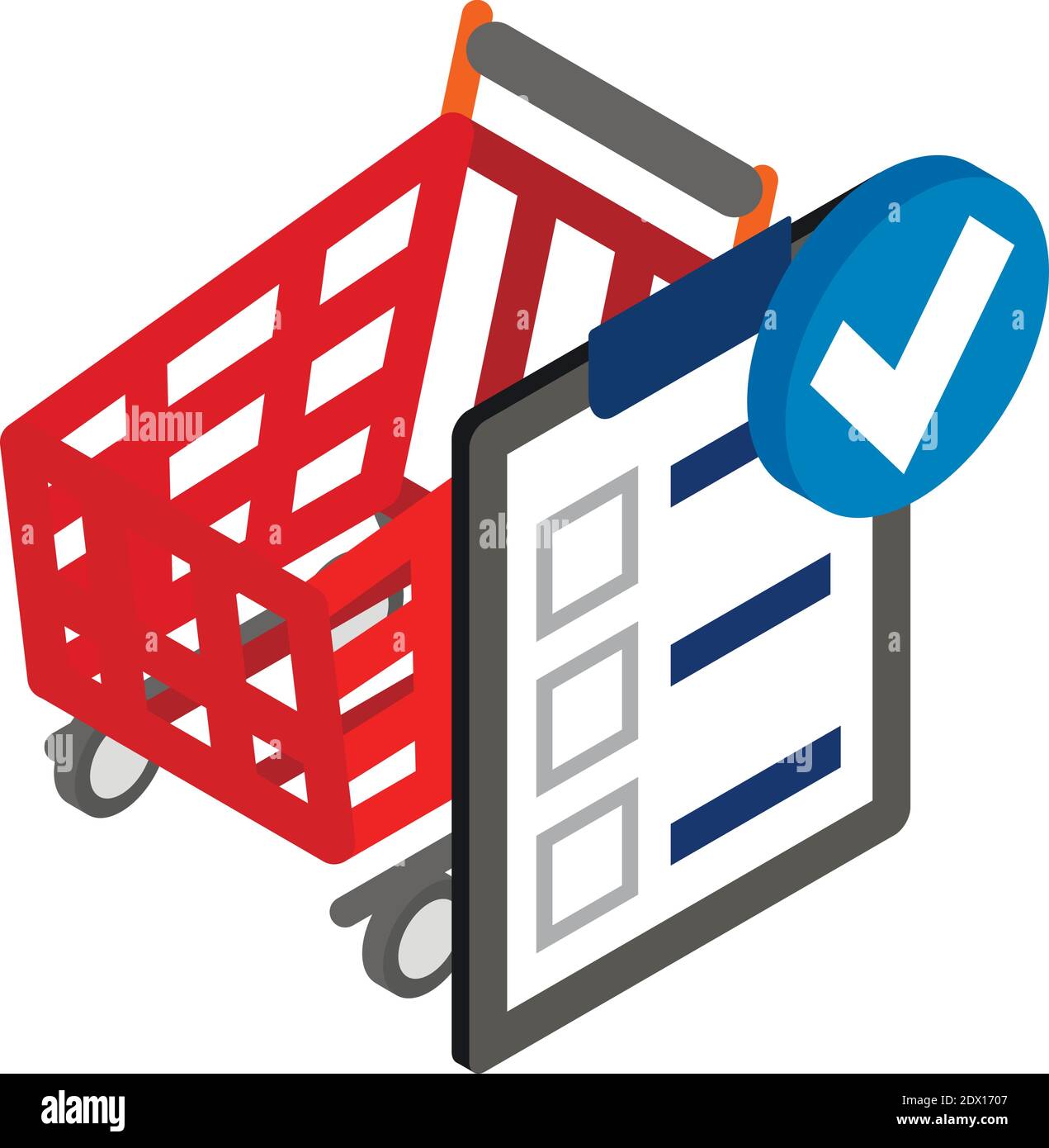 Shopping list icon. Isometric illustration of shopping list vector icon ...