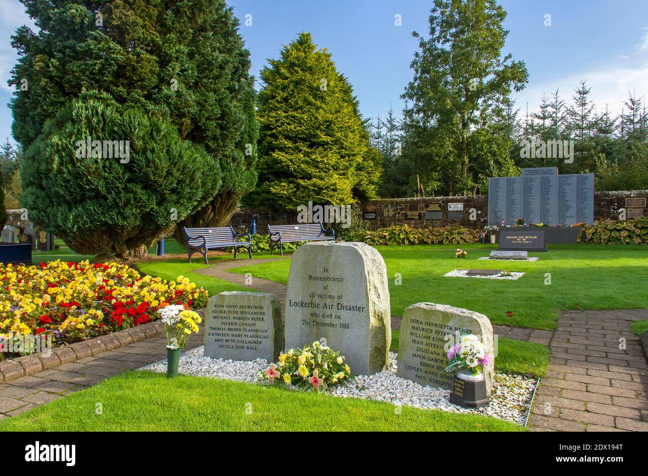 Garden of Remembrance for Pan Am Flight 103 at the Dryfesdale Cemetery ...