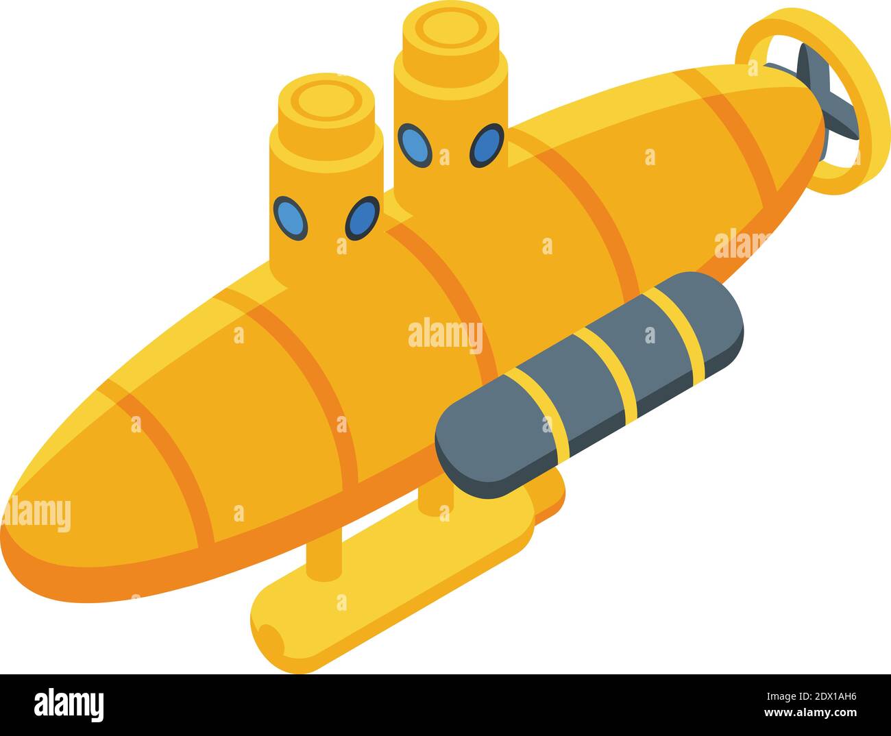 Yellow submarine icon. Isometric of yellow submarine vector icon for ...
