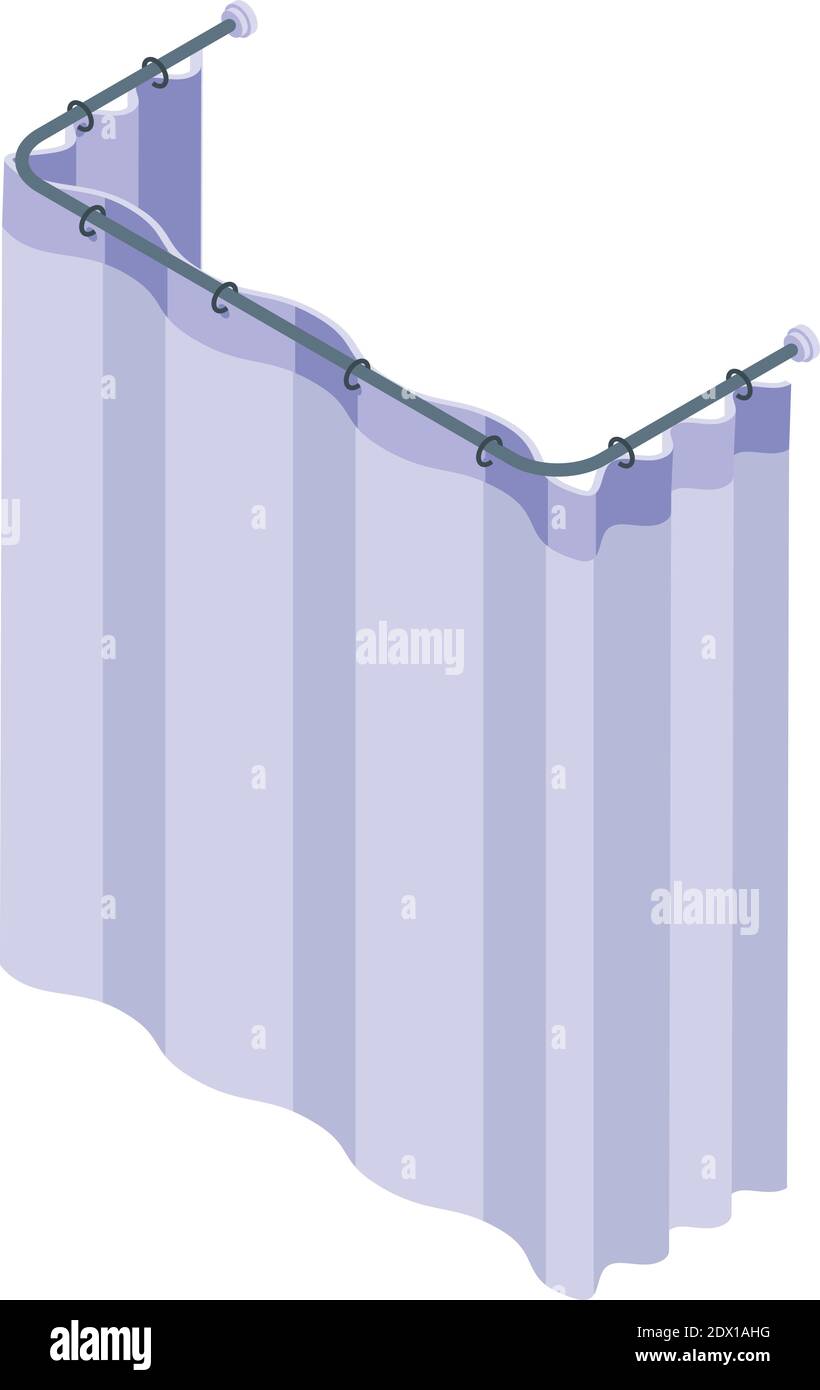 Modern shower curtain icon. Isometric of modern shower curtain vector ...