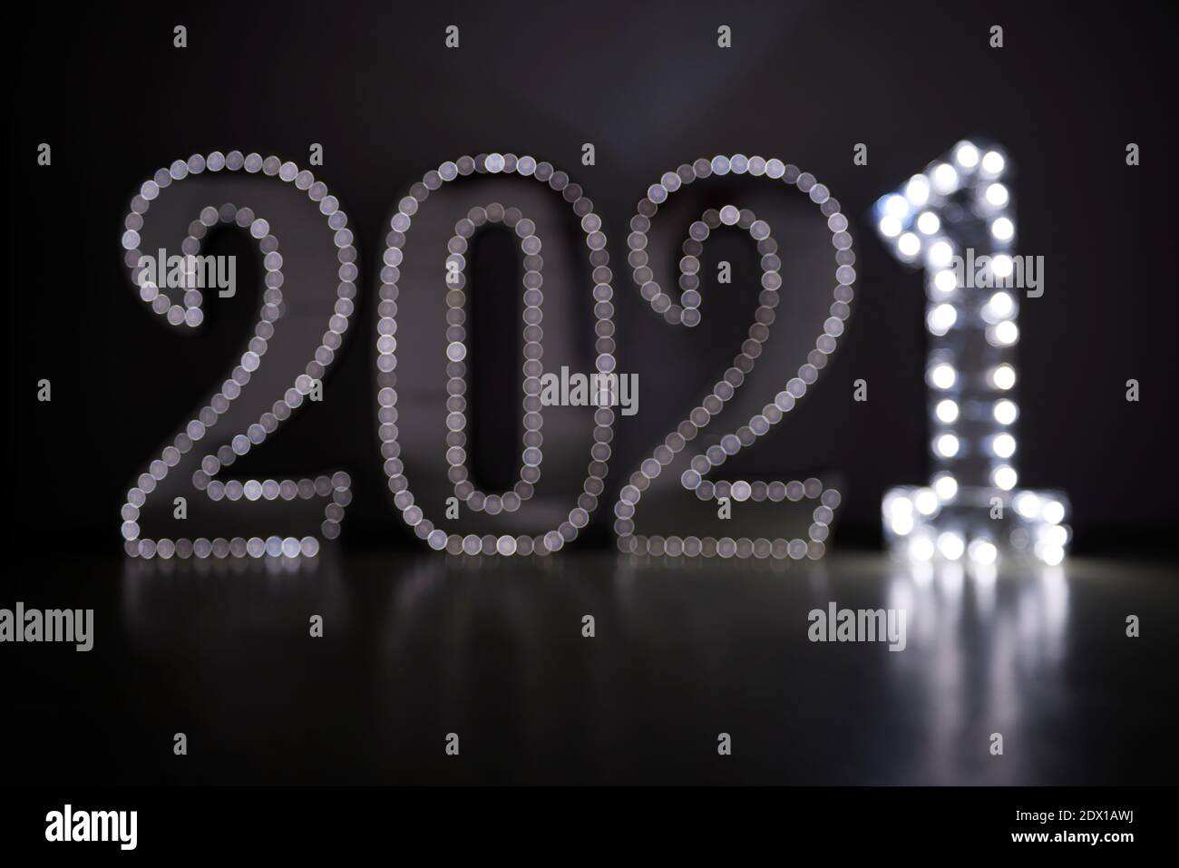2021 numbers with lights representing the new year Stock Photo - Alamy