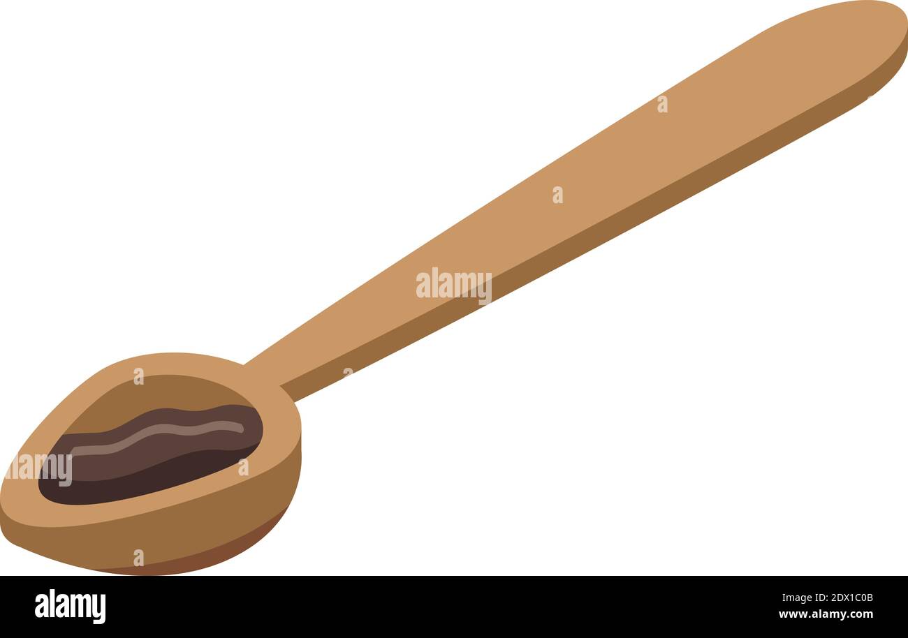 Chocolate paste spoon icon. Isometric of chocolate paste spoon vector ...