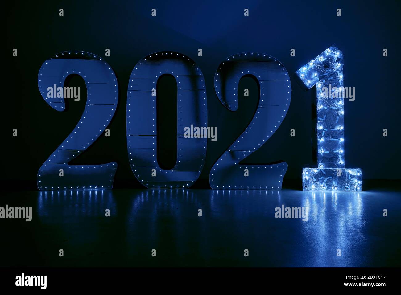 2021 numbers with lights representing the new year Stock Photo - Alamy