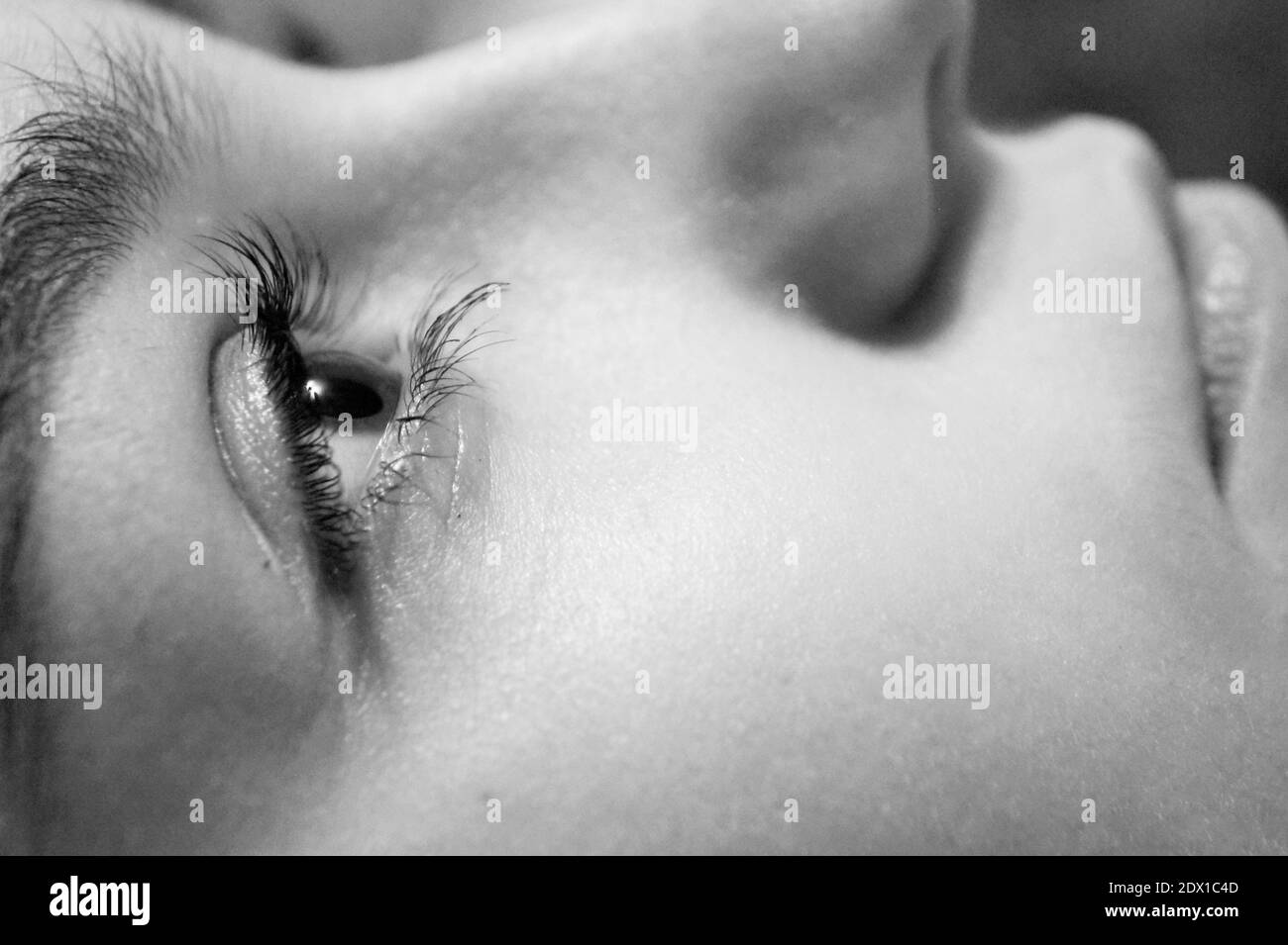 Side view of eye Black and White Stock Photos & Images - Alamy