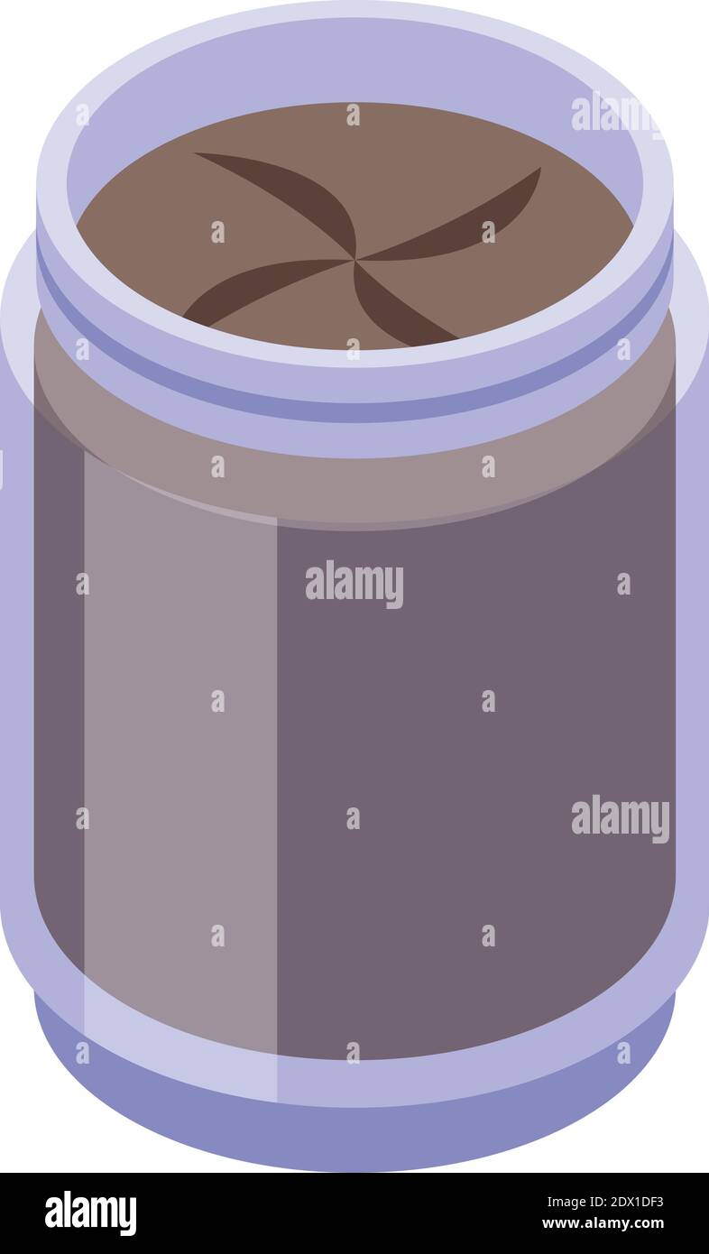 Chocolate paste jar icon. Isometric of chocolate paste jar vector icon ...
