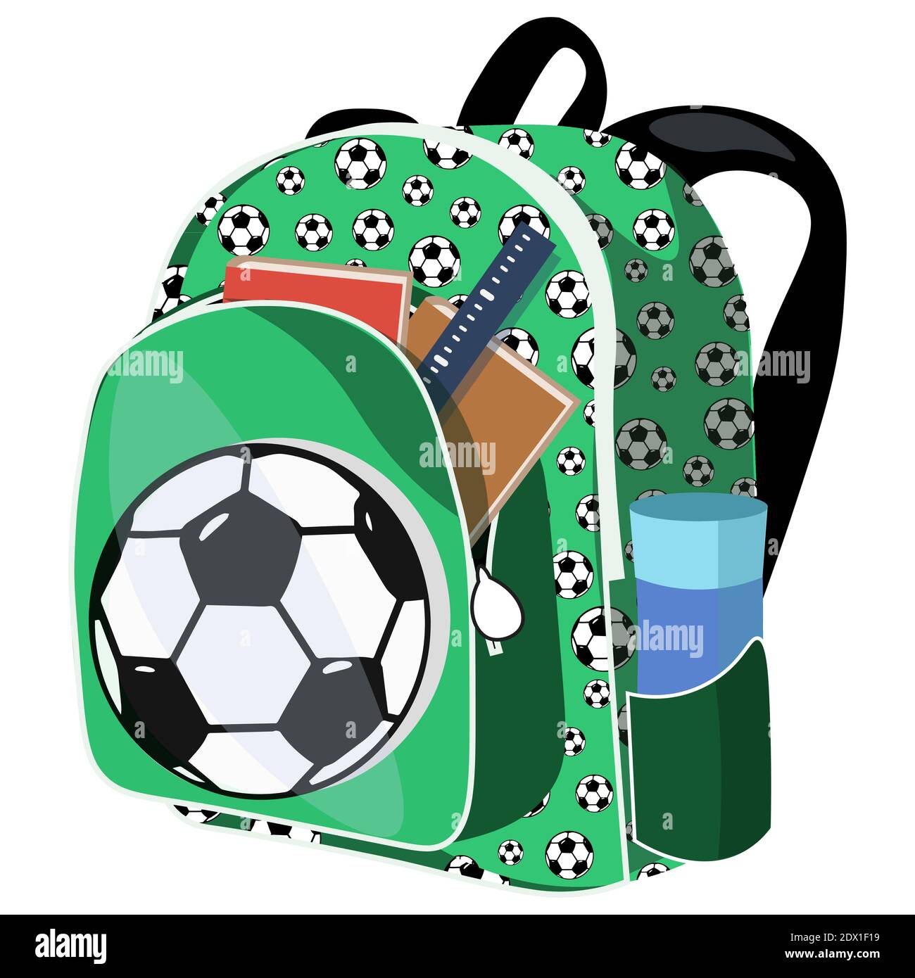 Vector school backpack with football pattern Stock Vector Image & Art ...