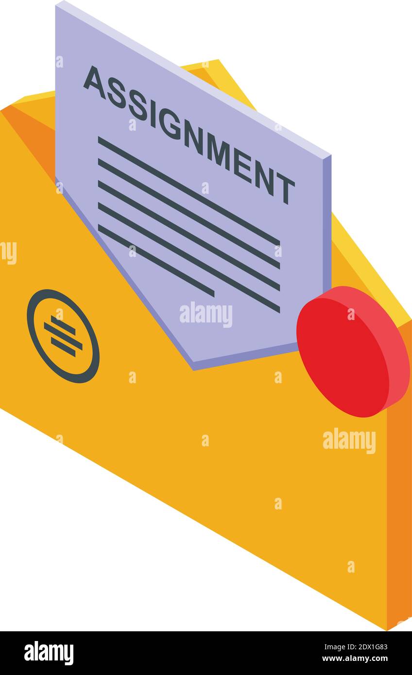 Mail assignment icon. Isometric of mail assignment vector icon for web design isolated on white ...